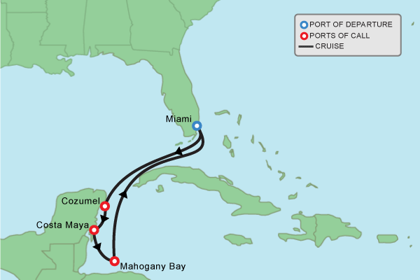 Carnival Caribbean Cruise Map