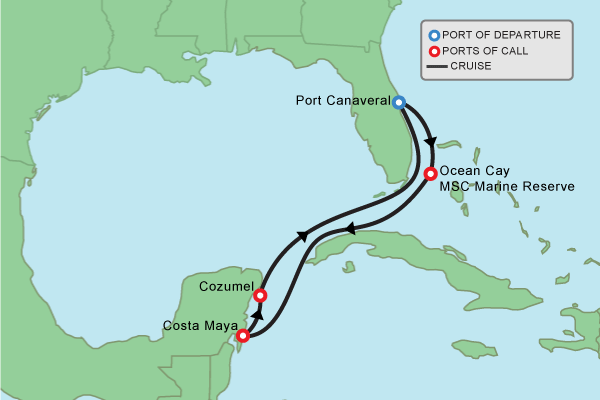 Caribbean Cruise Map